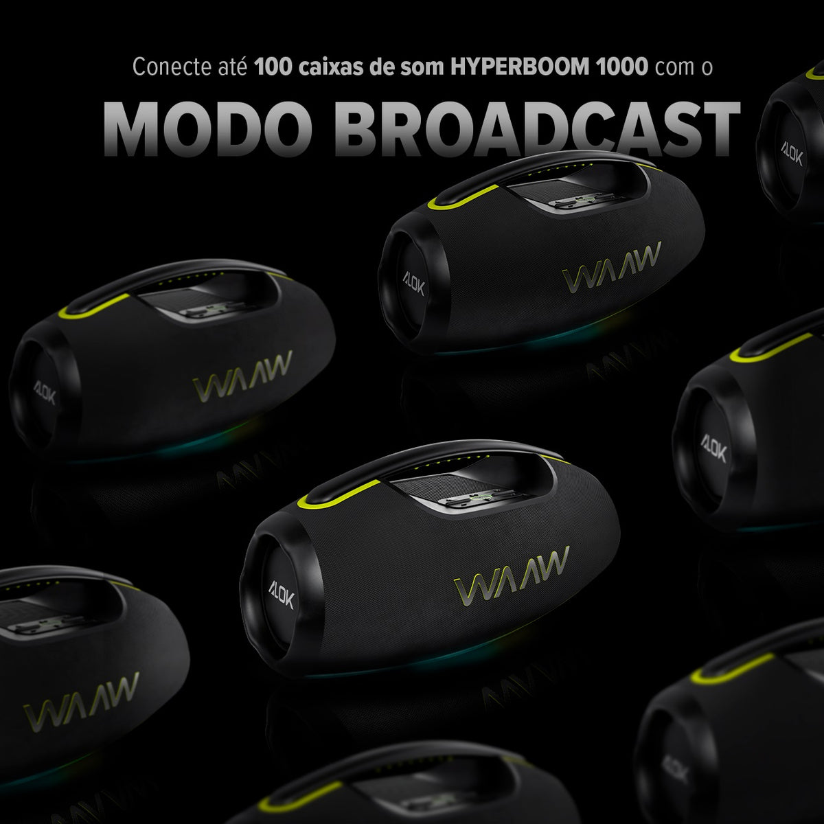 Caixa de Som Portátil: HYPERBOOM 1000 | WAAW by Alok